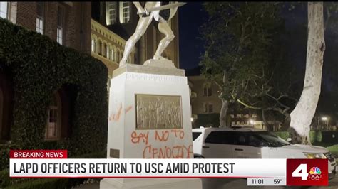 Lapd Officers Return To Usc Amid Pro Palestinian Protest Nbc Los Angeles