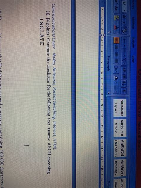 Solved Chemical Word Rences Mailings Review View A A Chegg