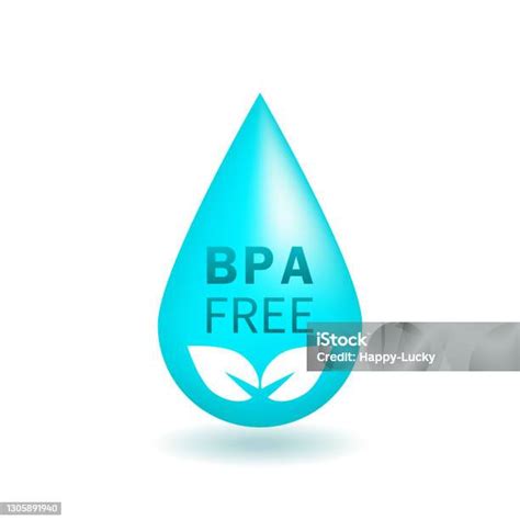 Bpa 무료 로고 흰색 배경에 고립 된 무독성 플라스틱에 대한 Bpa가없는 텍스트가있는 워터 드롭 디자인 생수 병 포장 플라스틱용 로고 및 배지 벡터 그림입니다 로고에 대한