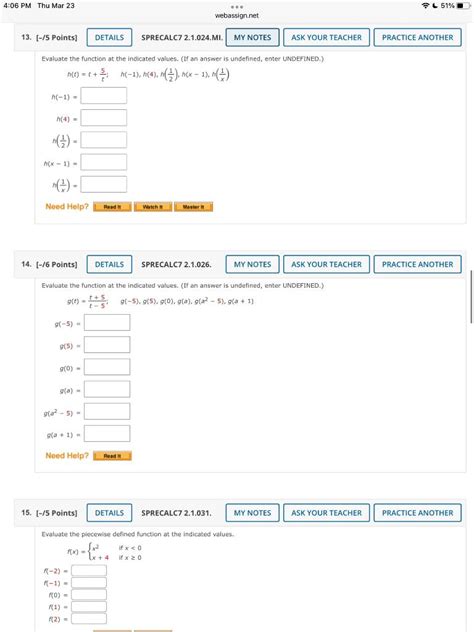Solved 5 Points SPRECALC7 2 1 024 MI Evaluate The Chegg