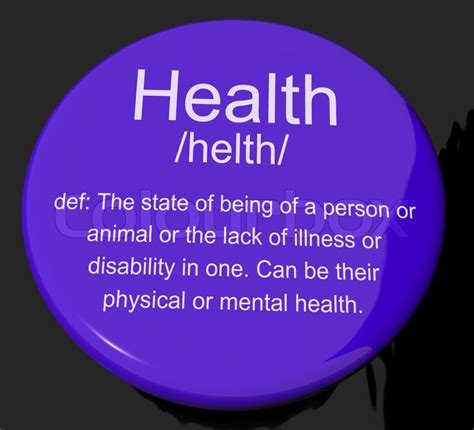 Health Definition Button Showing Stock Image Colourbox