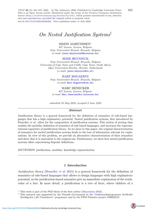 PDF On Nested Justification Systems