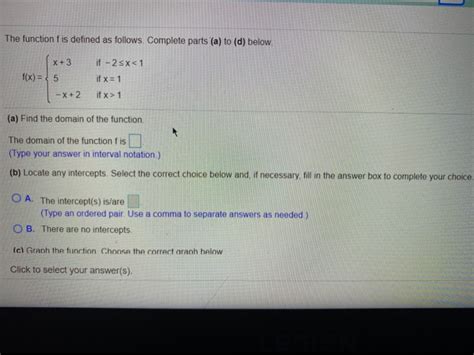 Solved The Function F Is Defined As Follows Complete Parts