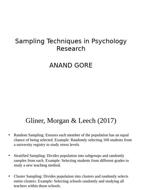 Sampling Techniques In Psychology Pdf Sampling Statistics