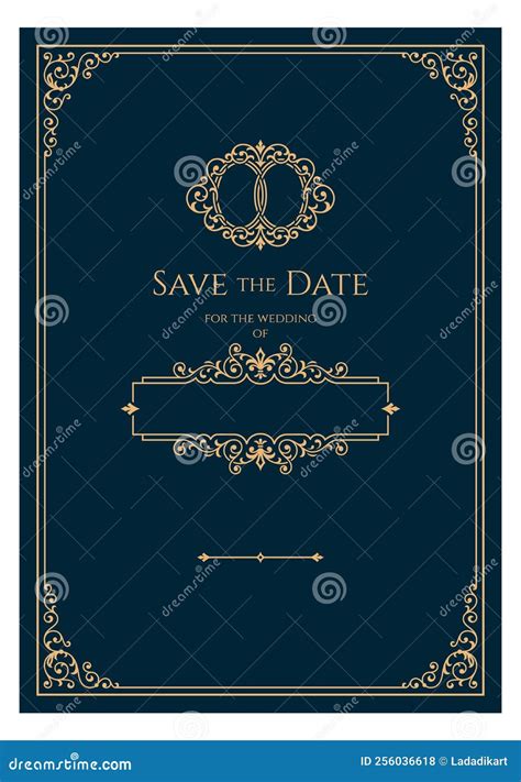Save Date Template Luxury Premium Wedding Invitation Stock Vector Illustration Of Card