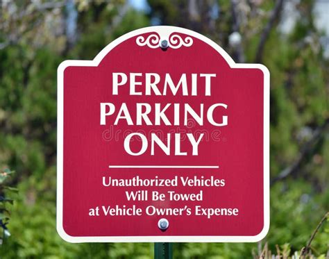 Permit Parking Only Stock Image Image Of Sign Vehicle 31326493