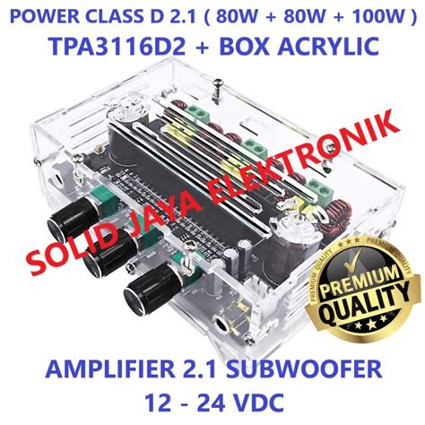 Jual POWER CLASS D 2 1 SUBWOOFER TDA3116D2 M474 2X80W PLUS 100W AMPLIFIER HI FI STEREO 2 1 KLAS