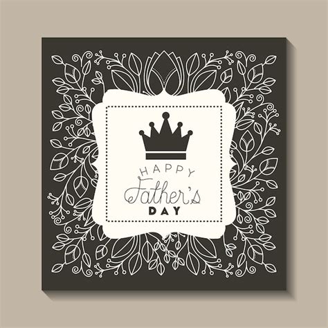 Premium Vector Happy Fathers Day Card With King Crown