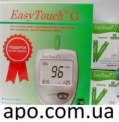 Тест-полоски easy touch глюкоза n50x2+глюкометр easy touch g цена ...