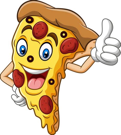 Dibujos Animados Pizza Dando Pulgar Arriba 20003482 Vector En Vecteezy