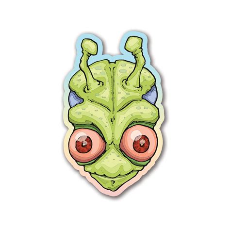 Holographic Alien Sticker Etsy