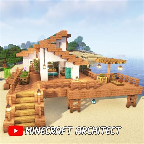 How To Build A Beach House In Minecraft Minecraft House Tutorial Part 2
