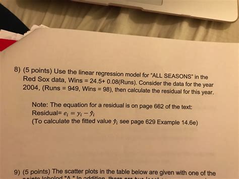 solved 8 5 points use the linear regression model for