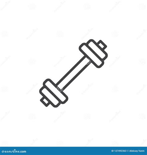Dumbbell Outline Icon Stock Vector Illustration Of Healthy