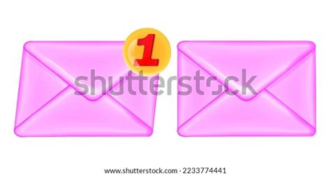 3d Pink Mail Envelope Icon New Stock Vector Royalty Free 2233774441