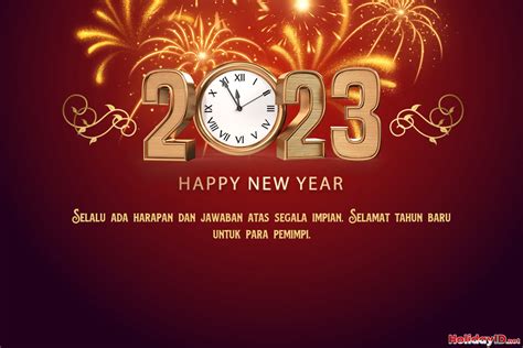 Kartu Ucapan Tahun Baru 2023 Berkilau Dan Emas