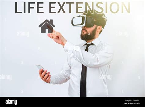 Hand Writing Sign Life Extension Business Idea Able To Continue