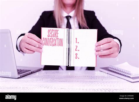 Inspiration Showing Sign Secure Conversation Business Idea Secured Encrypted Communication