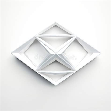Minimalist Geometric Pentagon Shape On White Background Design Stock