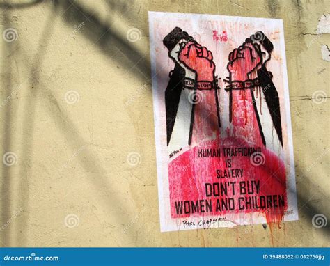 Human Trafficking Poster Saigon Editorial Image