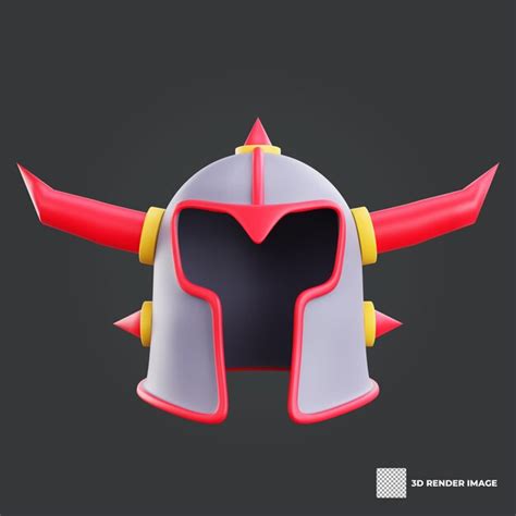 Premium Psd 3d Rendering Game Asset Helm Warrior