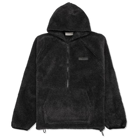 Essentials Polar Fleece Half Zip Hoodie Iron Feature