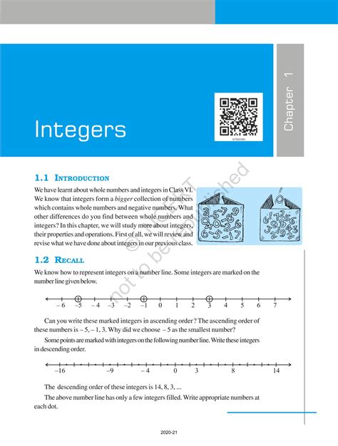 Integers Ncert Book Of Class 7 Mathematics