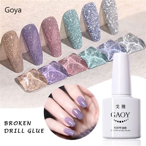 Litfly【cod Ready Stock】สีเจลแฟลชไดมอนด์กลิตเตอร์ ยาทาเล็บเจลสีใส Gaoy ยาทาเล็บเจล Uv กลิตเตอร์