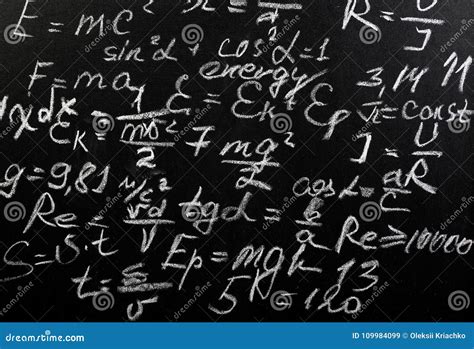 Formulas On The Blackboard Stock Image Image Of White 109984099