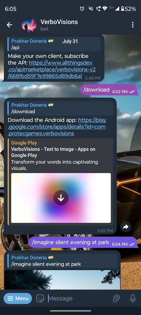 Prakhar Doneria On Linkedin Texttoimage Telegram Telegrambot
