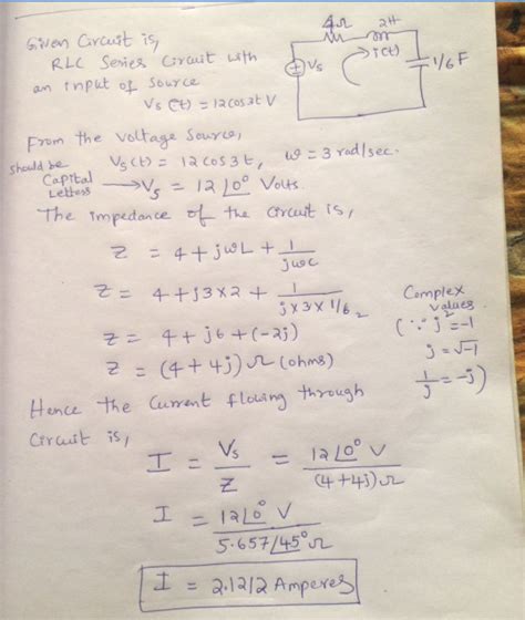 Solved Using Phasor Techniques Solve For The Current In The