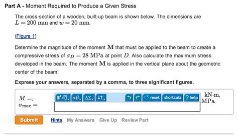 Solved The Cross Section Of A Wooden Built Up Beam Is Shown Chegg