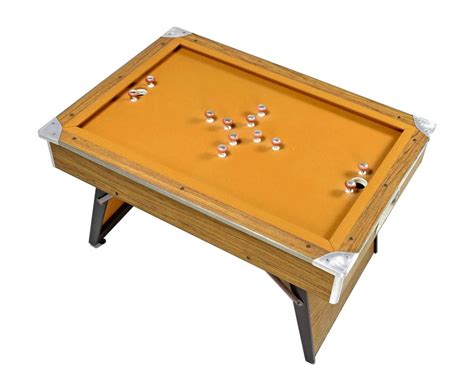 1970s Modern Bumper Pool Table Set With Original Mustard Yellow Felt At