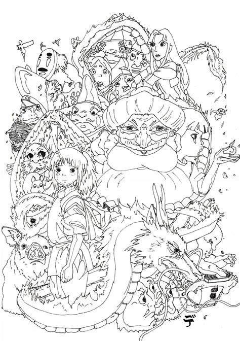 Spirited Away Coloring Pages Coloringlib