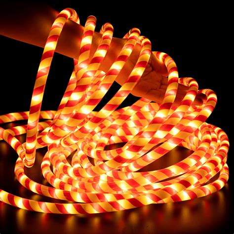 Joiedomi 40 Ft Led Candy Cane Rope Lights Waterproof Outdoor 360 Led Christmas Decor Lights For