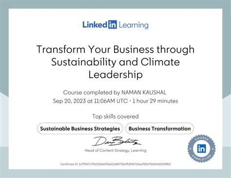 naman kaushal on linkedin certificate of completion