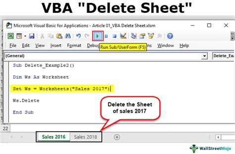 Vba Delete Sheet How To Delete Worksheet Using Vba Code
