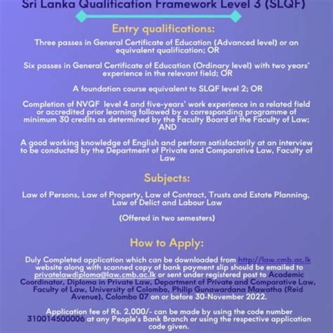 Diploma Courses Faculty Of Law