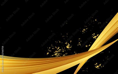 黒の背景に金の曲線 しぶき Stock イラスト Adobe Stock