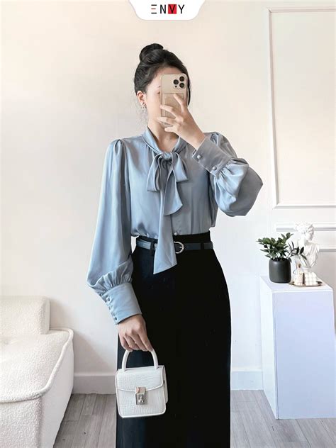 Sơ Mi Nơ Lụa Thời Trang Thiết Kế