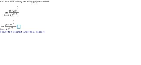 Solved Estimate The Following Limit Using Graphs Or Tables