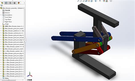 8杆升降机构3d图纸 Solidworks设计 附多种格式 Keryi