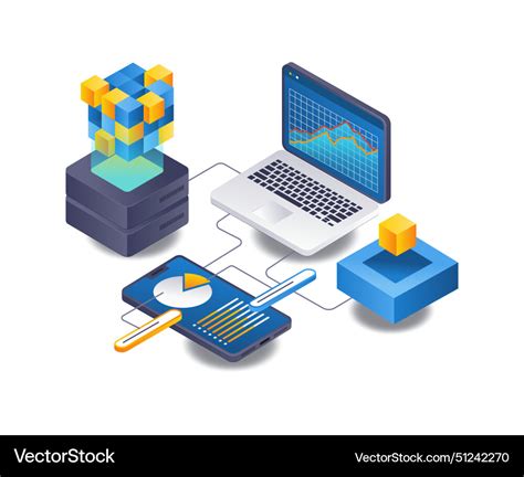 Management Business Blockchain Technology Vector Image