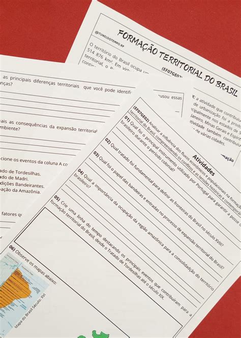 Exercícios Formação Territorial Do Brasil Túnel Do Tempo Recursos