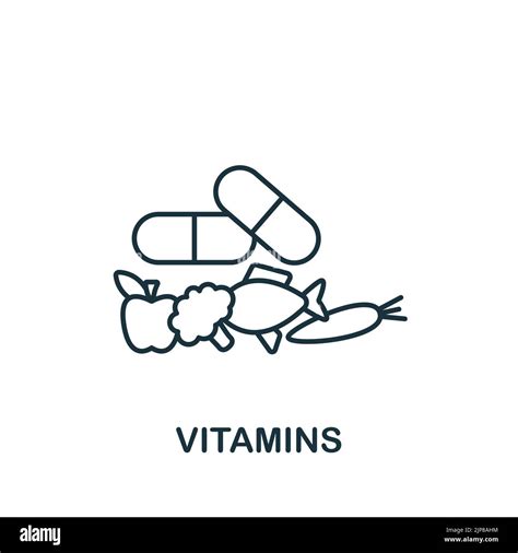 Vitamins Icon Line Simple Healthy Lifestyle Icon For Templates Web