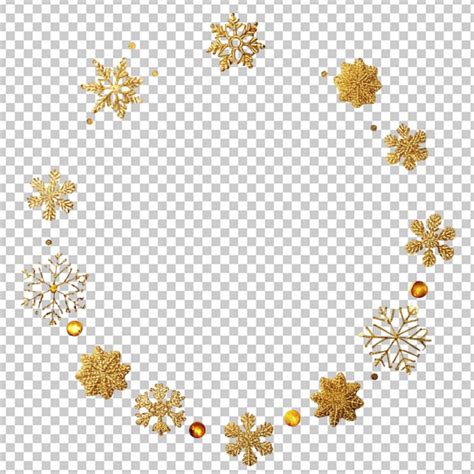 Premium Psd Golden Snowflake In Circle