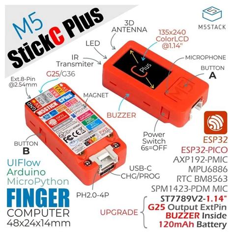 M5STICKC PLUS ESP32 PICO Mini IoT Development Board Kit ESP32 IoT