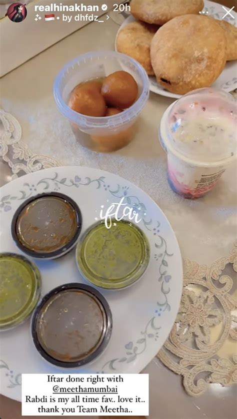 Hina Khans Iftar Meal Was All About Yummy Food Guess What All She Ate