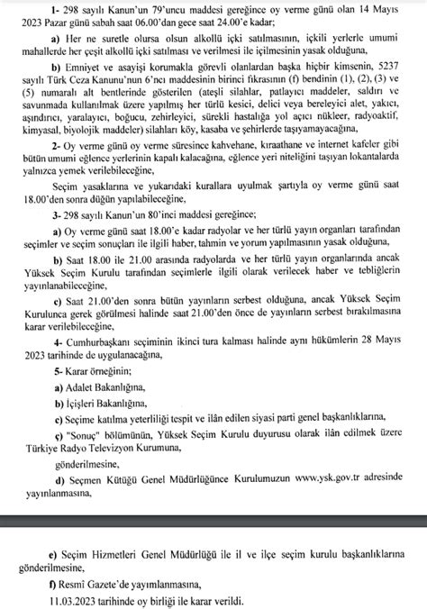 BPT on Twitter Seçim günü uygulanacak yasaklar belli oldu Resmi