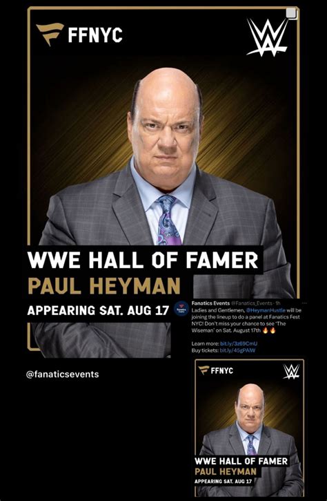 Fanaticsevents Ladies And Gentlemen Paul Heyman Will Be Joining The